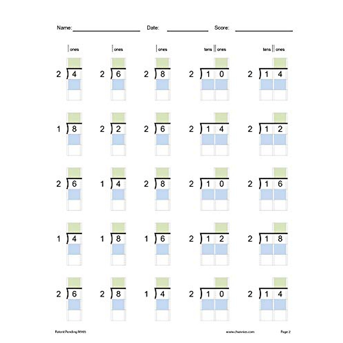 Channie’s One Page A Day Single Digit Level 1 Beginner Visual Division Workbooks for Easy Teaching & Learning Grade 3-5 Size 8.5” x 11” Summer School, Summer Bridge