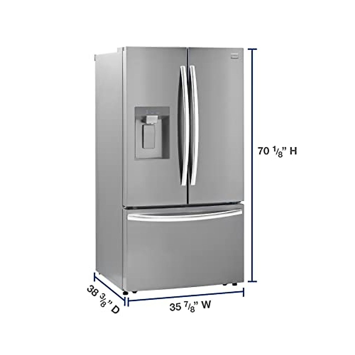 Winia 31 cu.ft French Door Refrigerator with Ice & Water Dispenser, Energy Star, Stainless Steel (WZBHD31ATE)