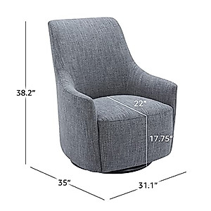 Amazon Brand – Rivet Contemporary High-Back Upholstered Swivel Accent Chair, 31.1"W, Dark Grey