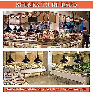 Adjustable Heat Lamp for Parties Buffets, Food Heat Lamp Kitchen Lights Buffet Server Food Warmer Metal Chandelier, 60-180mm Buffet Food Heat Preservation Chandelier (Color : Red)