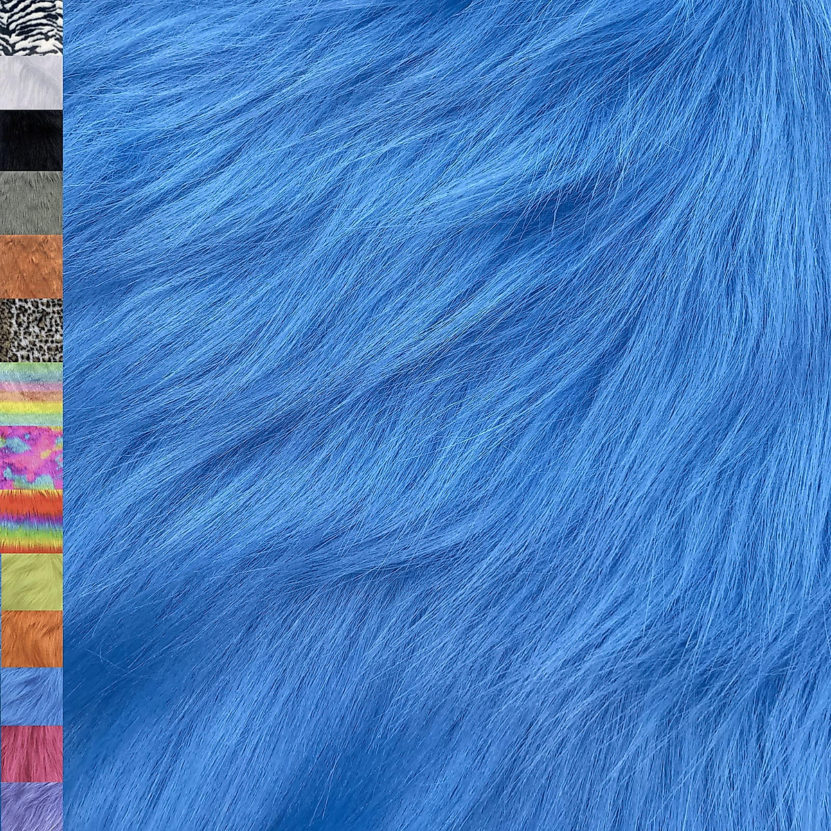 Highshion 3 Sheets Artificial Shaggy Faux Fur Fabric |9" x 12" | Camera Floor Chair Cover Seat Cushion for Any DIY Craft | Rectangular Patch Costume | Plush Crafting Sewing (9" X 12", Blue)