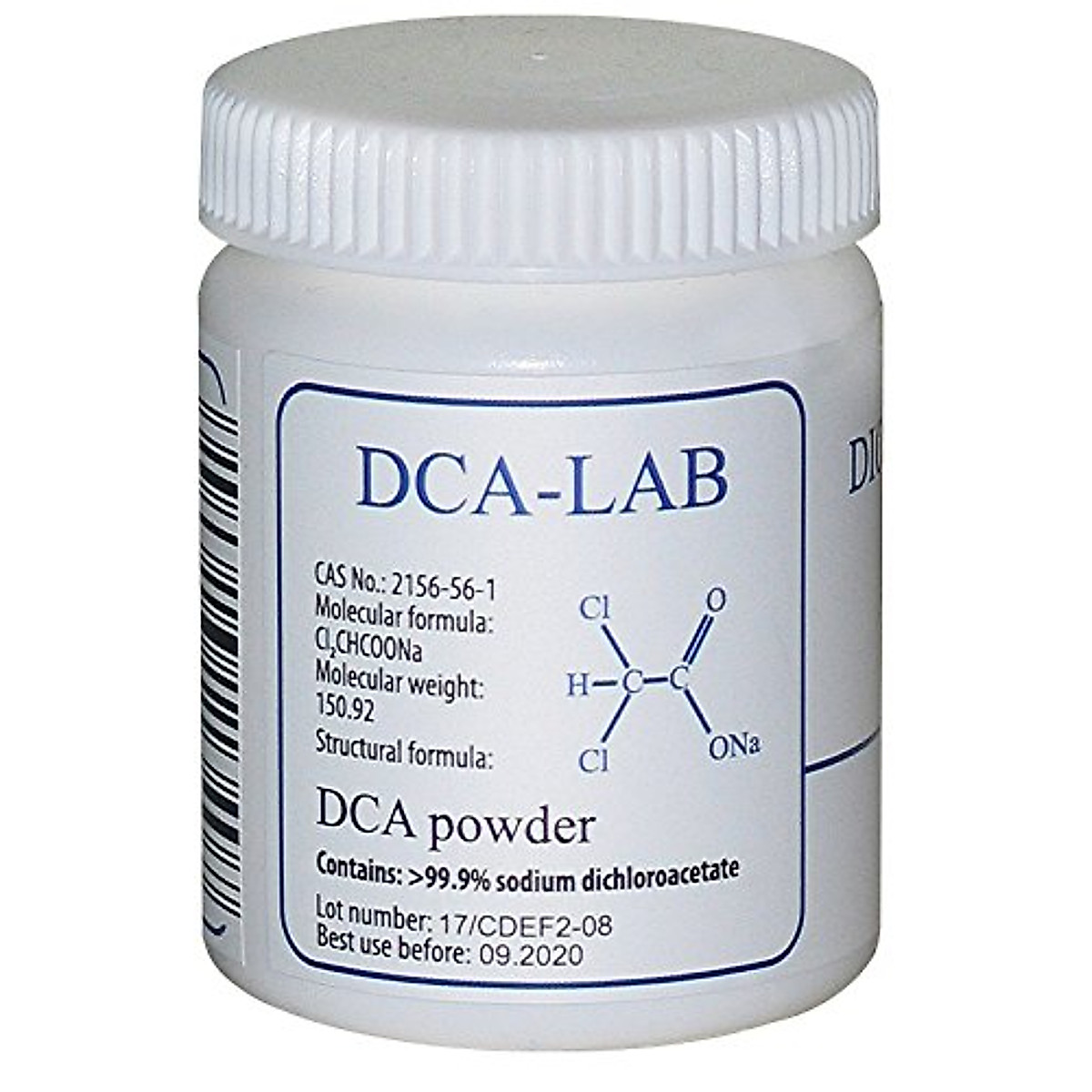 DCA - Sodium Dichloroacetate 25g Powder, Purity >99.9%, Made in Europe, by DCA-LAB, Certificate of Analysis Included, Tested in a Certified Laboratory, Buy Directly from Manufacturer, 0.9oz