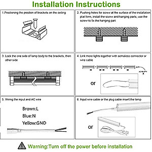 10 Pack LED Shop Light 4FT, T5 Integrated Single Fixture, 22W, 2200lm, 6500K Super Bright White, Linkable Shop Light, Utility Shop Lights, Corded Electric W/Built-in ON/Off Switch