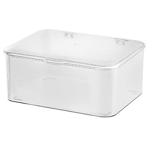 Housoutil Transparent Storage Box Decorative Storage Boxes Box with Lid Decorative Storage Bin Storage Organizer Closet Shelf Organization Pantry Fridge Organizer Box Desk Storage Box Box