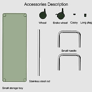 Meideli Storage Cabinet Rolling Cart Clear Bathroom Organizer Cart Storage Shelf Multi Layers Large Capacity Moveable Laundry Room Kitchen Organization Rack (Triple Layer, Atrovirens)
