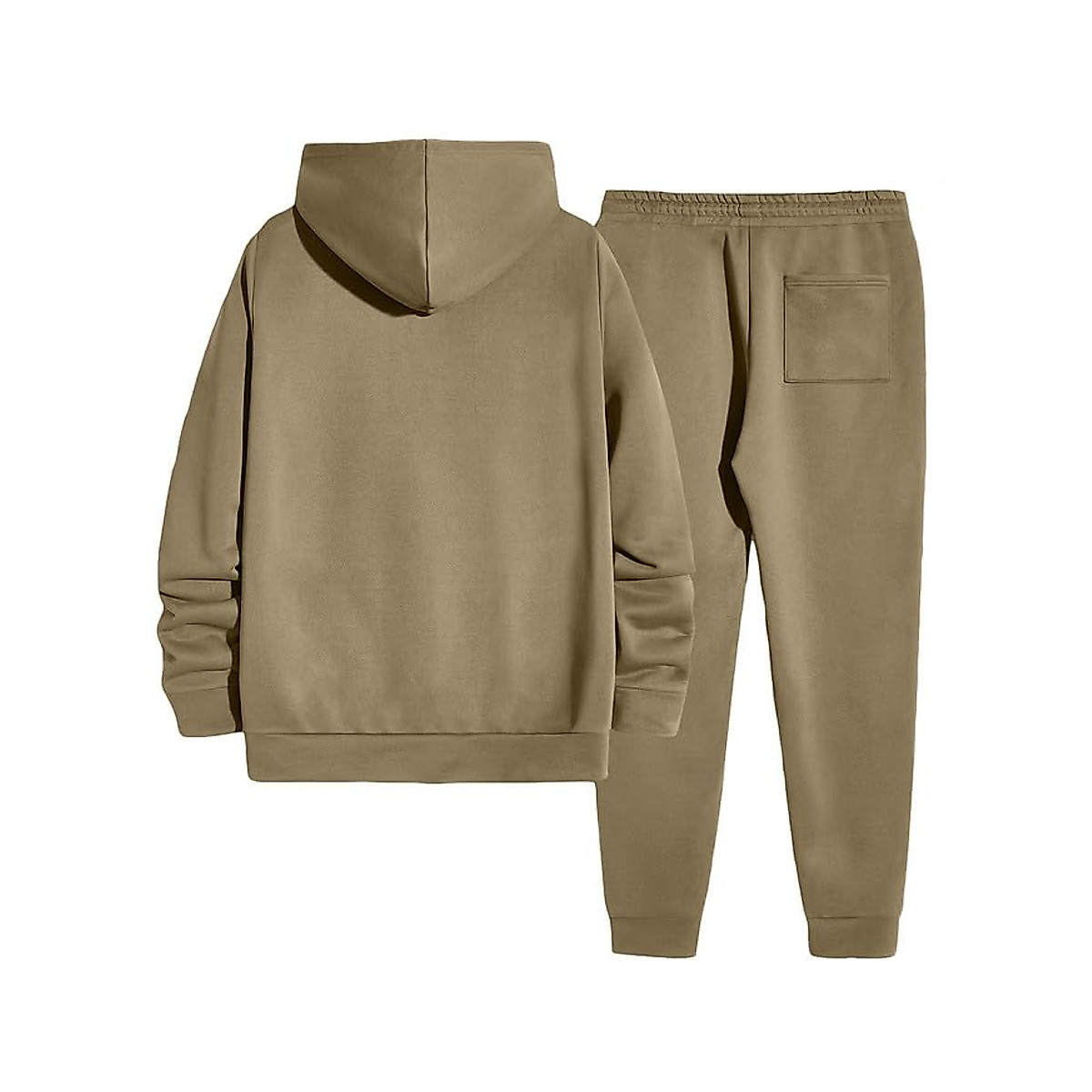 JMIERR Track Suits for Men Set 2 Piece Airport Outfits Long Sleeve Drawstring Hoodies Sweatshirts & Joggers Sweatpants with Pockets, Fall Tracksuit Sweatsuits Matching Lounge Sets, Medium, Khaki