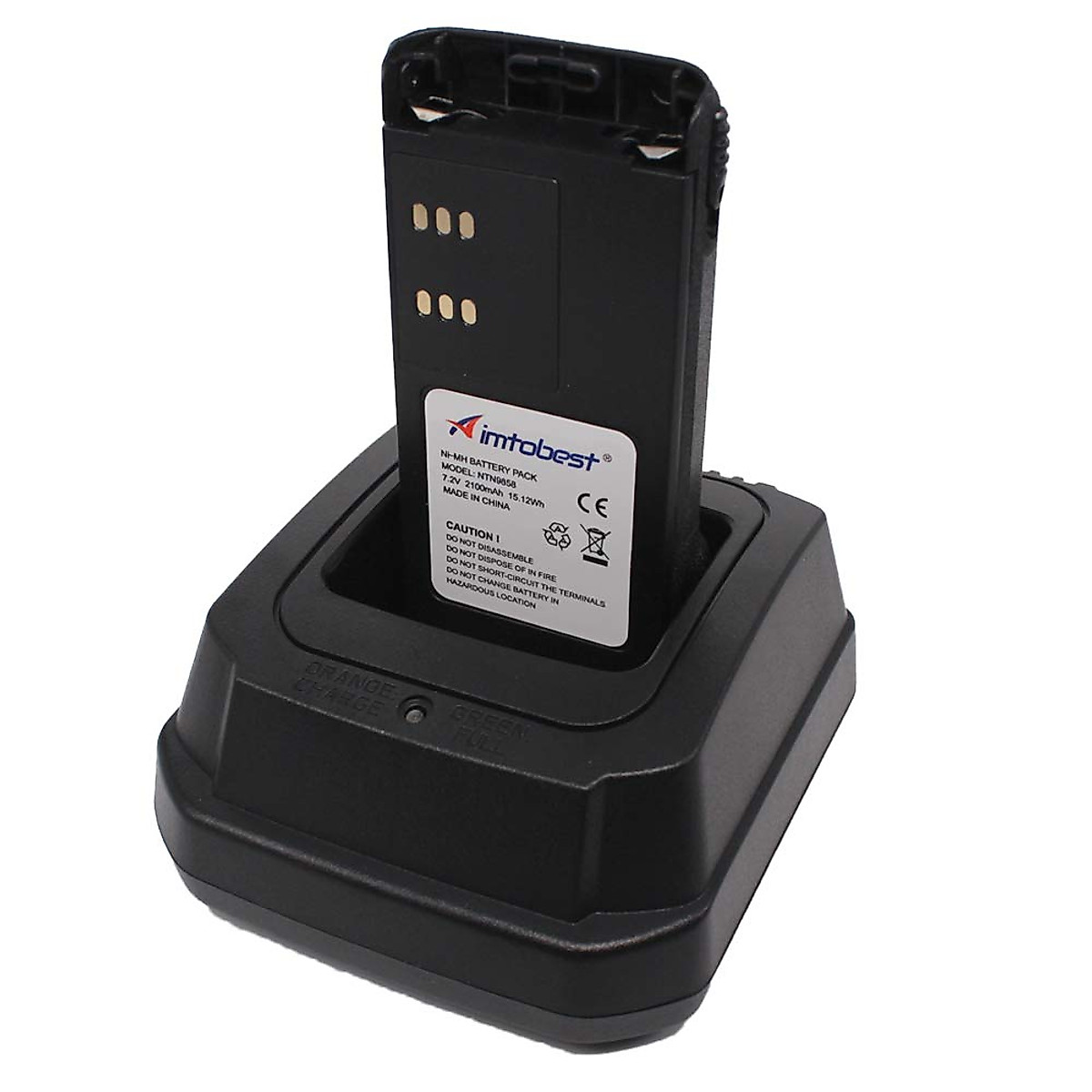 NTN9858C 2100mAh Ni-MH Battery with WPLN4114AR NO-IMPRES Charger Compatible for Motorola Radio XTS2500 XTS1500 PR1500 MT1500