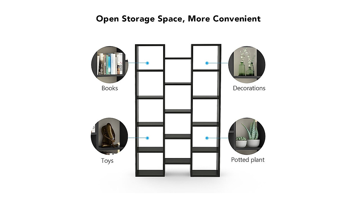 Tribesigns Modern Bookcase with 14-Cube Storage - Stylish & Durable