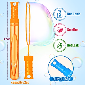 Bubble Wand, 48 Pcs Bubble Wands Bulk in 6 Colors, Bubble Party Favors for Kids, Summer Toys, Indoor Outdoor Activity, Themed Birthday, Wedding, for Girls & Boys