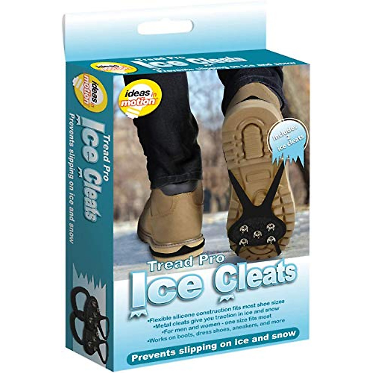 Ideas In Motion Tread Pro Unisex Ice Cleats 1-Size Fits All Black - Case of: 1