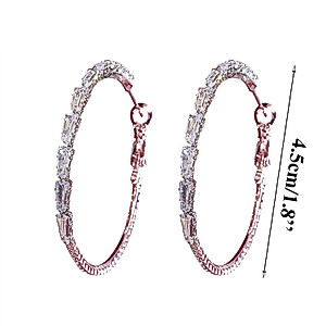 Dangle Earring Zircon Fashion Earrings S-imple Exaggerated Gold for Ladies Unique Temperament Earrings Silver Cute Jewelry Gifts for Women Girls, Rose Gold