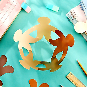 Containlol 100 Pcs Multicultural Faces People Cutouts 5.5 Inch Creative Cut Outs Blank People Shaped Paper Dolls Figures for Kids Crafts Project Early Childhood Education Multicultural Decoration