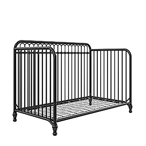Little Seeds Raven 3-in-1 Convertible Metal Crib, JMPA Certified, Black