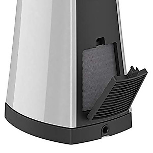 Lasko Oscillating Bladeless Ceramic Tower Space Heater for Home with Enhanced Safety, Adjustable Thermostat, Filter, Timer and Remote Control, 27 Inches, Silver, 1500W, AW300