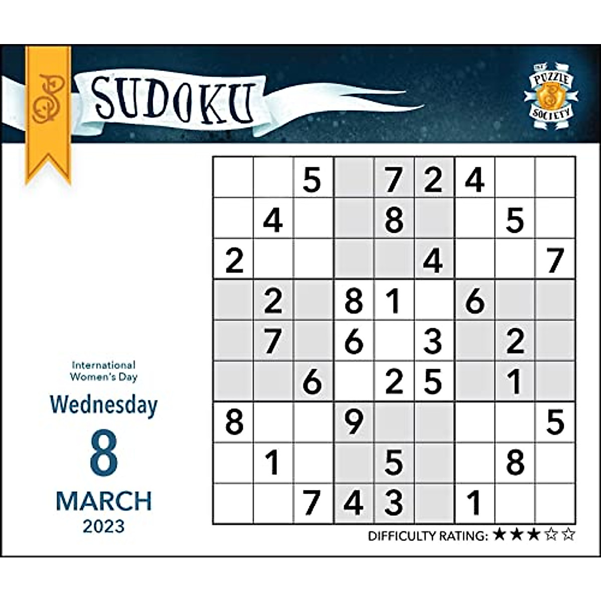 The Puzzle Society Sudoku 2023 Day-to-Day Calendar: Puzzle Your Way Through Each Day