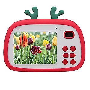 Shanrya Kid Camera, Christmas Style Cute Kids Camera Stable Reliable Push Type Design for Indoor for Outdoor