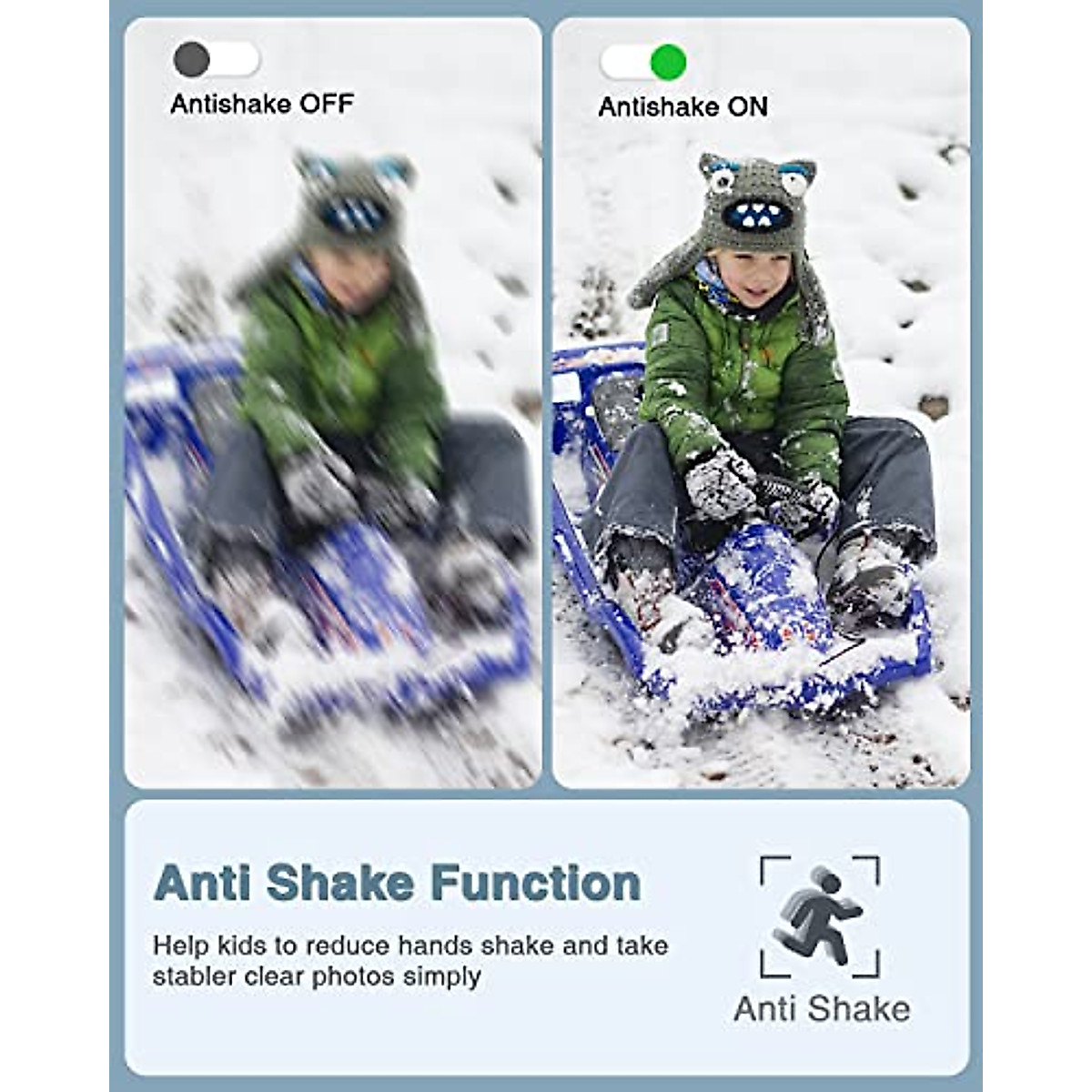 Digital Camera for Kids, Lecran 1080P 44MP Kids Camera with 32GB Card Point and Shoot Camera with 16X Zoom, Compact Portable Cameras Christmas Birthday Gift for Children Kids Teens Girl Boy(Black)