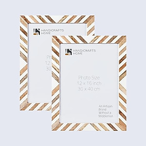 Handicrafts Home Picture Frame 12x16 Photo Frames, Marquet-Chevron Collection, Pack of 2