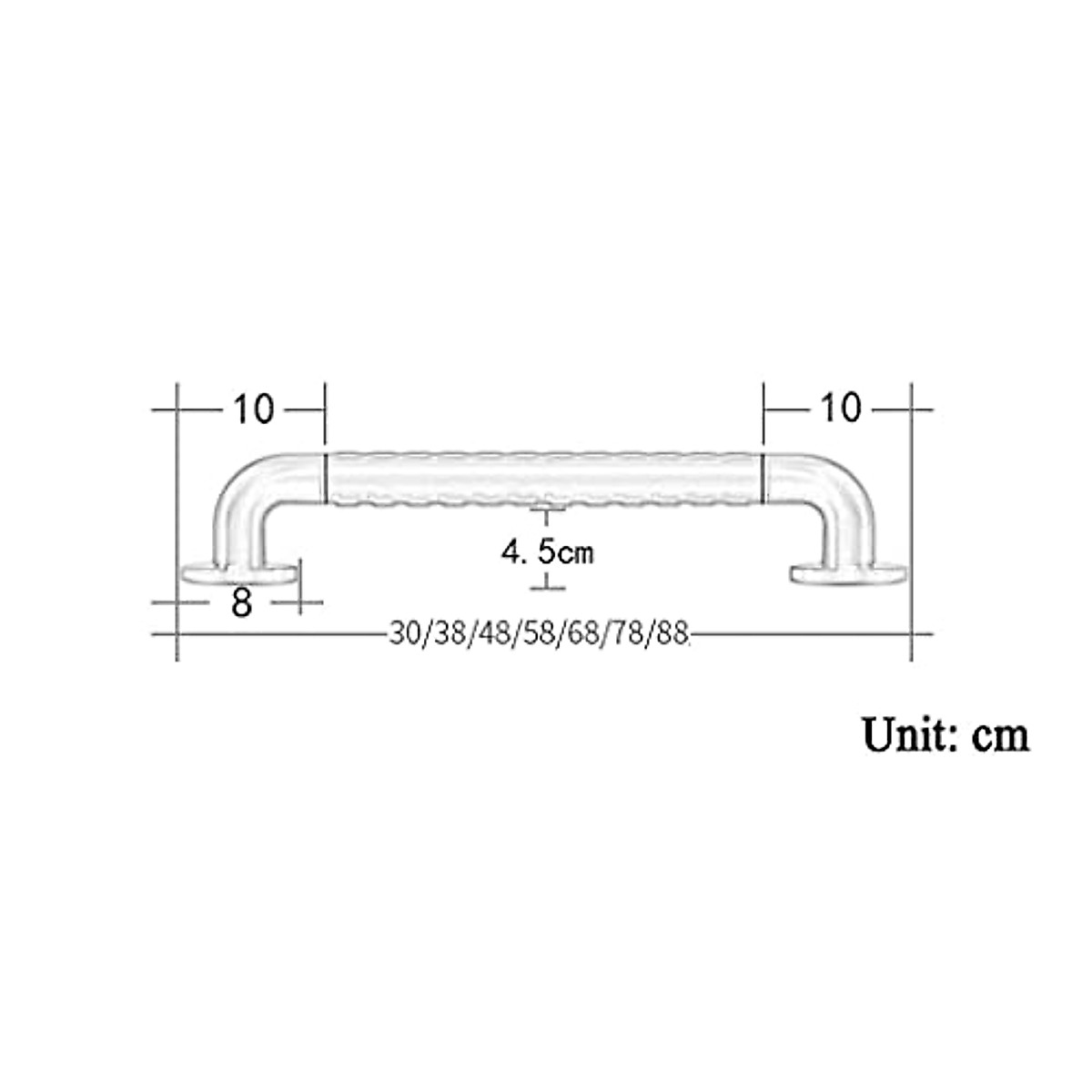 CRODY Grab Bars for Bathroom, Stainless Steel Nylon Shower Grab Bar, Home Bathroom Handicap Safety Handrail, Bathtub Safety Bar Hand Support Rail, Elderly Anti-Slip Balance Handle, Towel Rack Toilet A