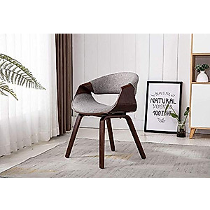 Vanity Art Mid-Century Style Butterfly Dining Chair and Walnut Wood Finish (Gray) UC-7G