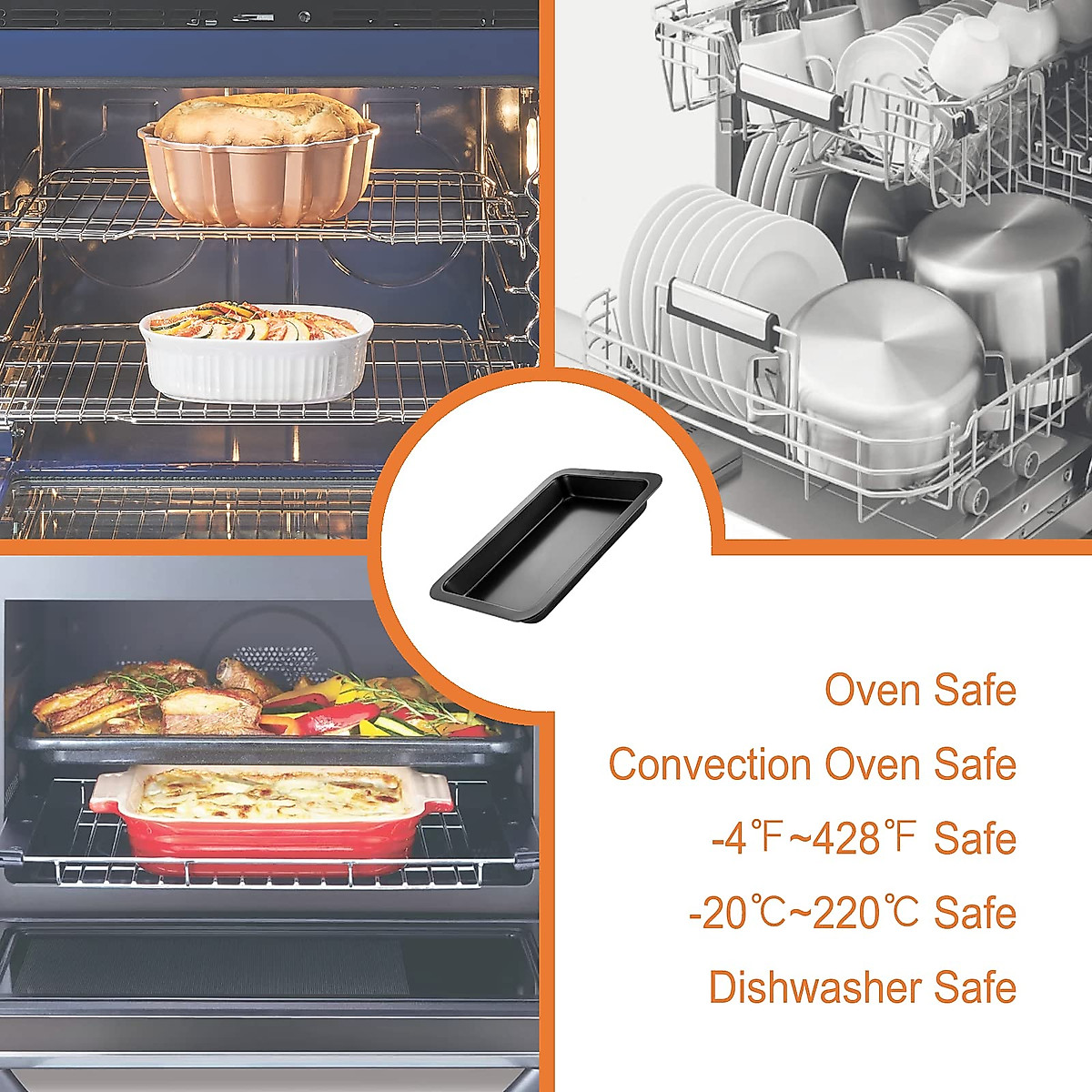 CHEFMADE Rectangular Cake Pan, Nonstick 10.8 Inch Oblong Cake Pan, 7" x 10.8", Set of 2