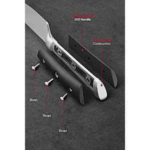 Zennish 8'' Chef Knife, Knife Chef Professional High Carbon German Steel Super Sharp Kitchen Knives With Ergonomic Handle, Premium Gift Box