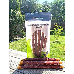 HAPPYGREE Made in USA Premium Dog Treats - Duck & Chicken Wrapped Rolls for Large & Small Dogs - NO Additives, NO Filler, NO GMO - Duck & Chicken Breast Fillets - Chews Treats for Dogs - Organic