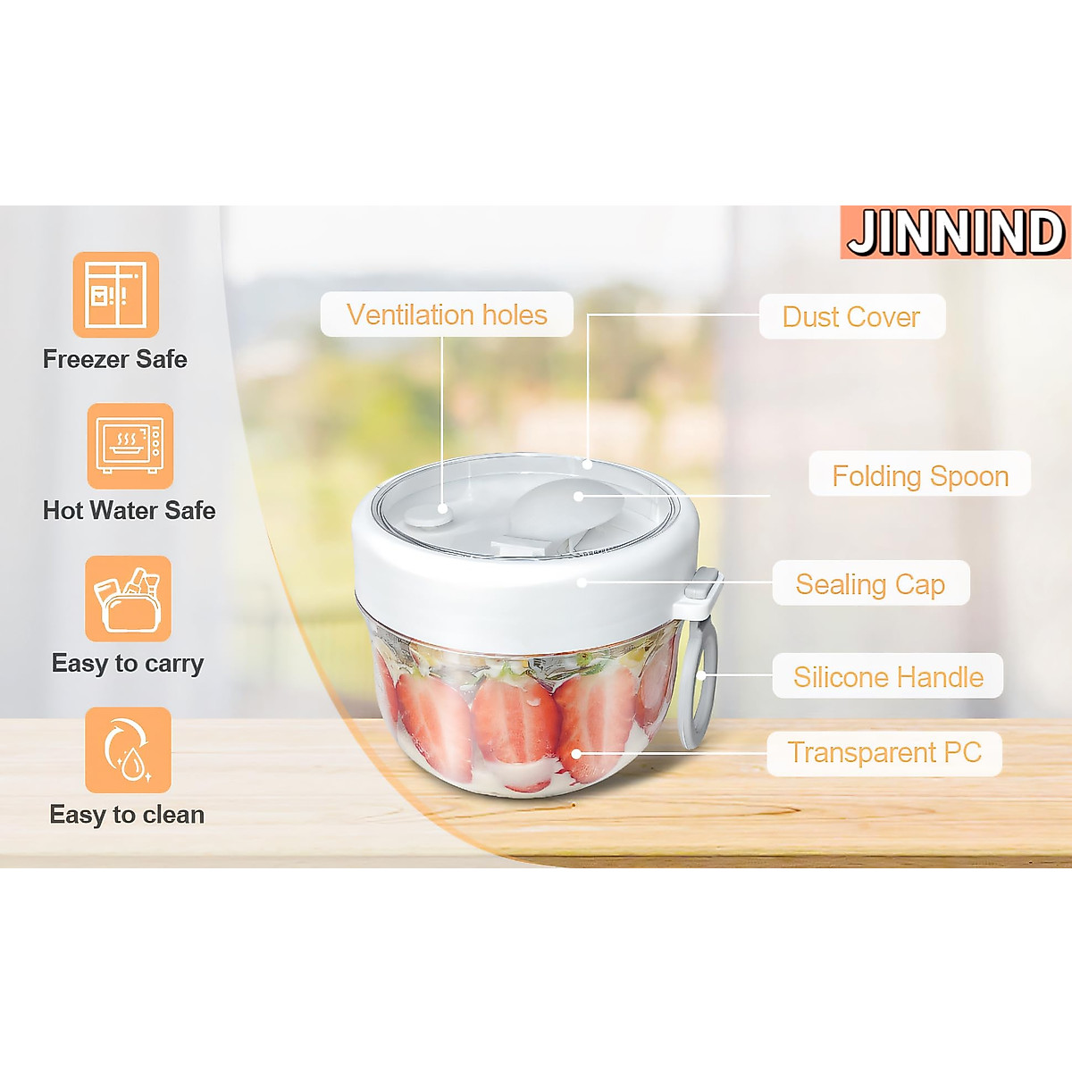JDPNJSI Airtight Overnight Oats Containers with Lids and Spoons - Perfect for Meal Prep and Breakfast on the Go - Clear containers Keep Food Fresh and Visible