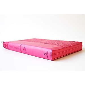Biblia Reina Valera 1960 letra grande. Símil piel fucsia, cremallera, índice, ma nual / Spanish Bible RVR 1960. Handy Size, Large Print, Leathersoft