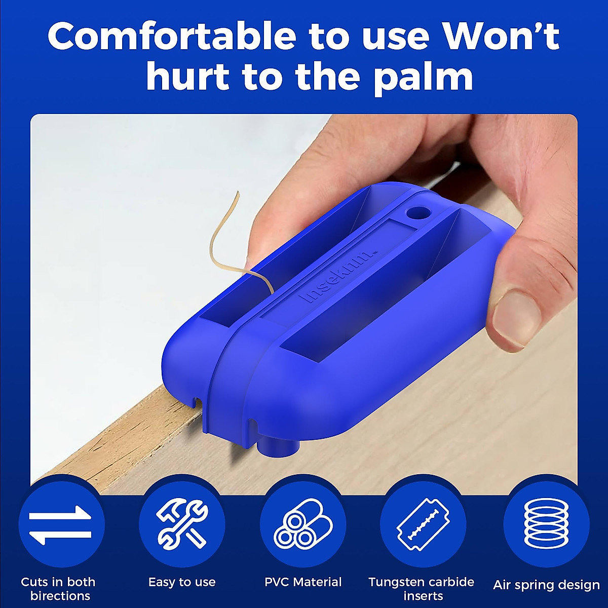 Edge Banding Trimmer,Veneer Trimmer with Tungsten Carbide Blades for Edge Trimmer Woodworking 1 Pack, Blue