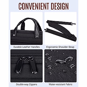 LIGHT FLIGHT Laptop Bag 17.3 Inch, Laptop Briefcase for Men Women, Expandable Large Computer Bag for Work, Office, Business Travel (Black)