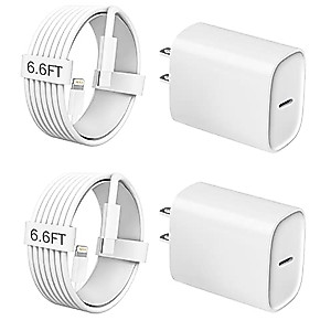 Fast Charger iPhone, [Apple MFi Certified] iPhone Charger USB C 20W Phone Chargers Block with 6.6FT Lightning Charging Cord for iPhone 14,14 Pro,14 Pro Max,13 Pro Max,12 Pro Max,Mini,11 Pro Max,iPad