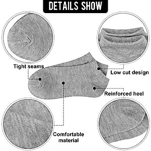 Cooraby 15 Pairs Kids' Half Cushion Low Cut Socks Teens Ankle Socks for Big Boys or Girls (Black, Gray, White, 8-10 Years)