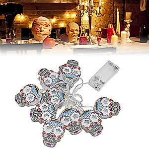 Yivibe Halloween String Lamp, Flexible Battery Operated Lightweight LED String Light for Courtyard for Garden for Home