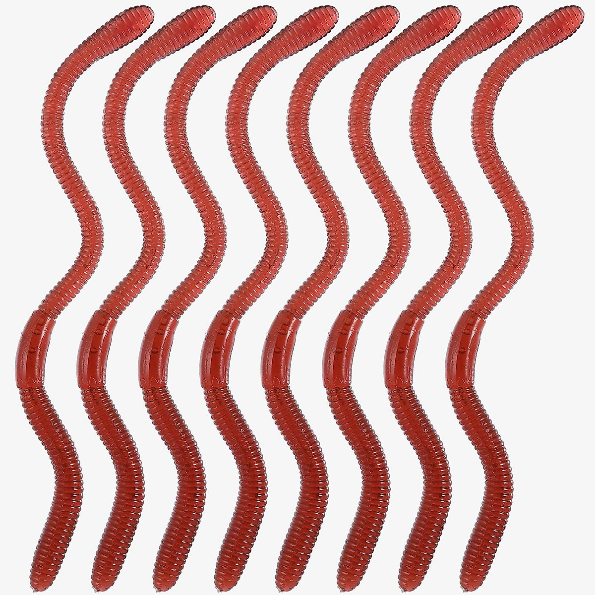 Gejoy 16 Pieces Fake Earthworm Plastic Lifelike Worm Soft Stretchy Rubber Earthworms Trick Toy for Halloween April Fool's Day Party