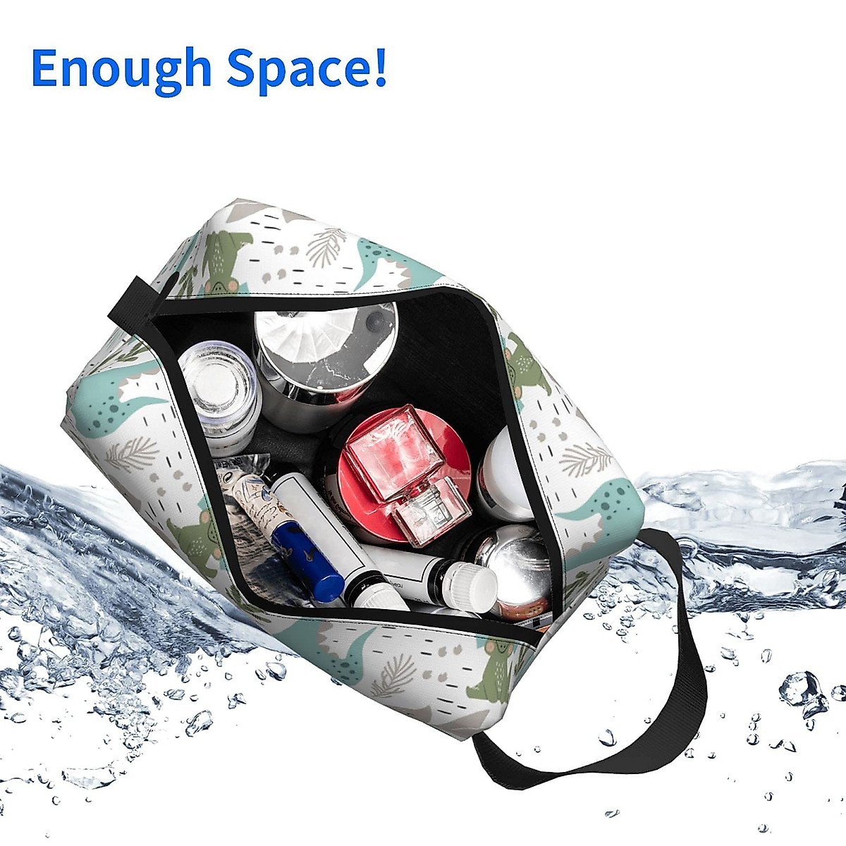 koikvs Cute Travel Toiletry Bag Makeup Cosmetic Bag Pouch Large Accessories for boy Gifts Waterproof Zipper (Dinosaur)