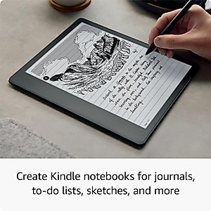 Kindle Scribe Essentials Bundle including Kindle Scribe (64 GB), Premium Pen, Leather Folio Cover with Magnetic Attach - Black, and Power Adapter