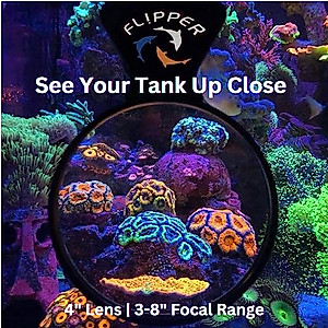 FL!PPER DeepSee Aquarium Magnifier Magnetic Viewer – Fish Tank Magnifying Glass – Magnetic Magnifying Glass Ideal for Photography – Flipper Fish Tank Accessories, 4"