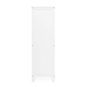 Martha Stewart Kids' Tall Bookcase - Creamy White: 48 Inch Wooden Storage Organizer Cubby with Fabric Bins for Playroom and Bedroom