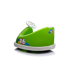 Best Ride On Cars 6 Volt Bumperz Kids Electric Battery Powered Ride On Bumper Car Vehicle with Power Indicator, Anti Collision Bar, and Music, Green
