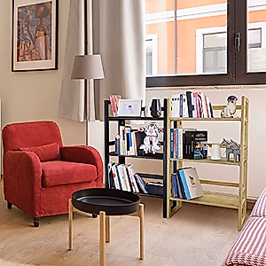 Casual Home 3-Shelf Folding Student Bookcase (20.75" Wide)-Natural