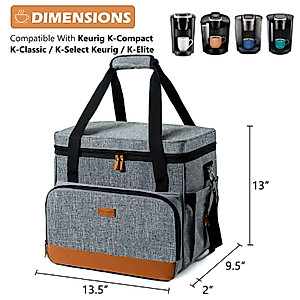 BAGSPRITE Coffee Maker Carrying Case For Keurig K-Compact Single Serve, Keurig K-Classic Coffee Maker, Single Cup Coffee Maker Travel Bag, Portable Keurig Coffee Machine Travel Bag