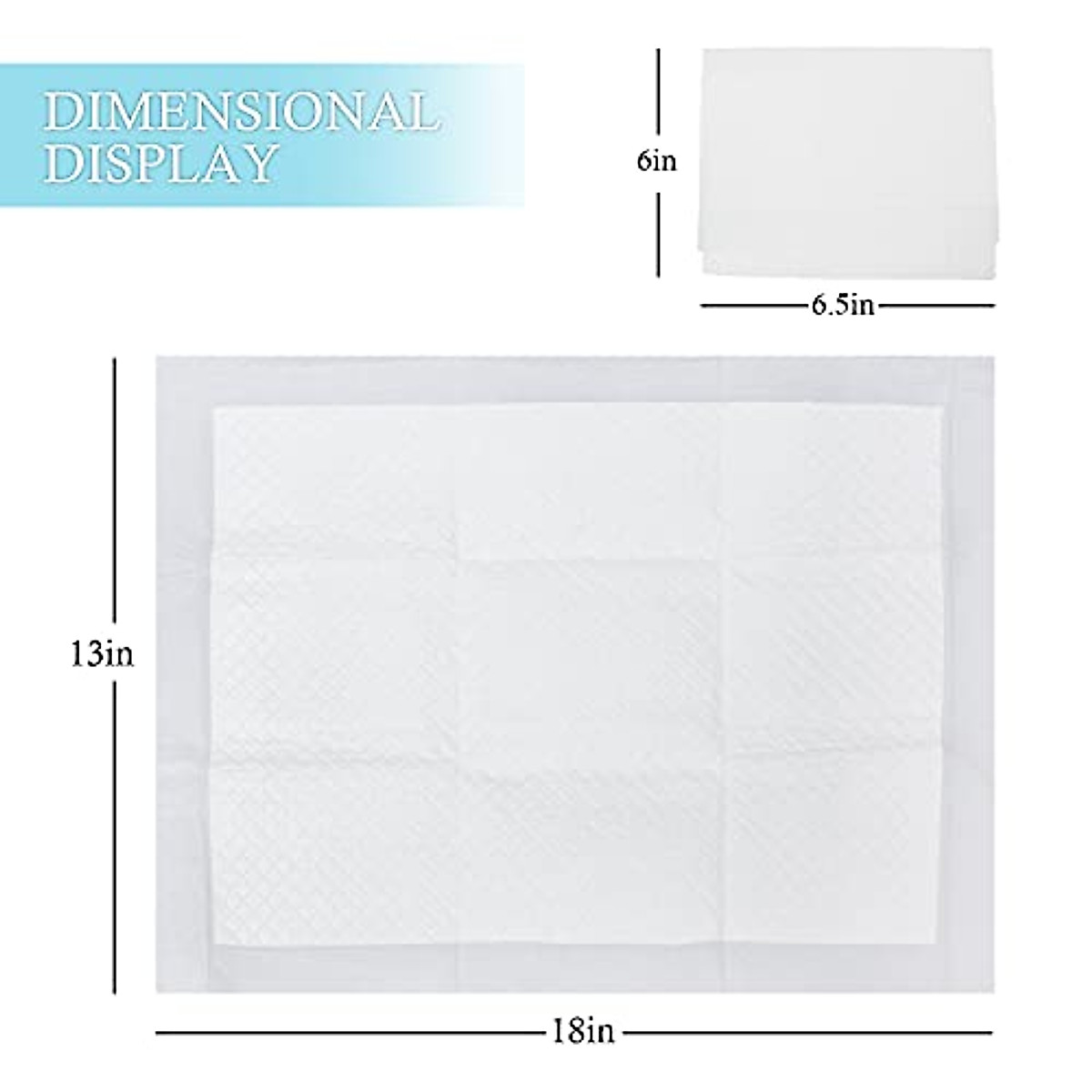 Baby Disposable Changing Pad, 50 Pack Soft Non-Woven Fabric Breathable Waterproof Underpads, Portable Leak-Proof Mattress Protector, Incontinence Bed Pads