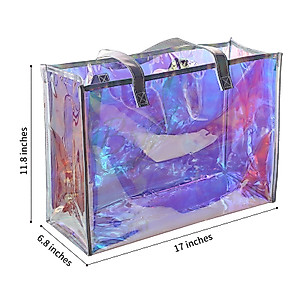 MGupzao Bachelorette Party Bride Tote Bag Wedding Gifts Bridesmaid Neon Holographic Bride Beach Bag Cool Bridal Shower Gift for Bride to Be Large