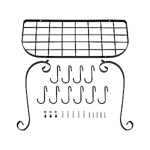 Vdomus Wall Mounted Pot and Pan Rack for Kitchen, Cookware Hanging rack with 10 Hooks Included, Hanging Pan Organizer, Black