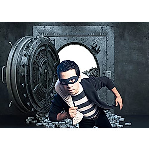 CORFOTO 9x6ft Bank Vault Door Backdrop Money US Dollar Cash in Bank Background for Kids Adults Family Portrait Party Photography Background Photo Booth Photo Studio Props Fabric