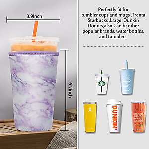 3 Pack Reusable Coffee Sleeves - Tall/Grande, Venti, Trenta - P.LOTOR Soft Cups - Iced Coffee Cozy Insulator - Neoprene Holder for Dunkin Donuts Coffee, McDonalds Coffee, Mccafe Coffee, Starbucks F