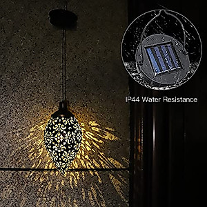 Hanging Solar Lights, Tomshine Solar Lantern LED Moroccan Garden Lights Metal Lamp Waterproof for Outdoor, Patio, Porch Hanging Decor