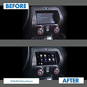 PAC Chevrolet Camaro 2010-2015 RPK5-GM4101 Integrated Radio Replacement Kit with 6.8” Touchscreen Double Din Radio, Steering Wheel Controls, Apple CarPlay, Android Auto, Bluetooth