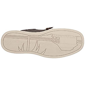 Margaritaville Men's Dock Boat Leather Lace, Lightweight Slip On Shoes, Black, 10